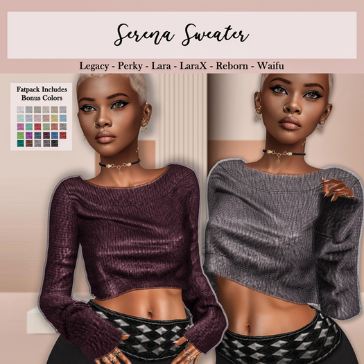 Second Life Marketplace Pp Serena Sweater Fatpack